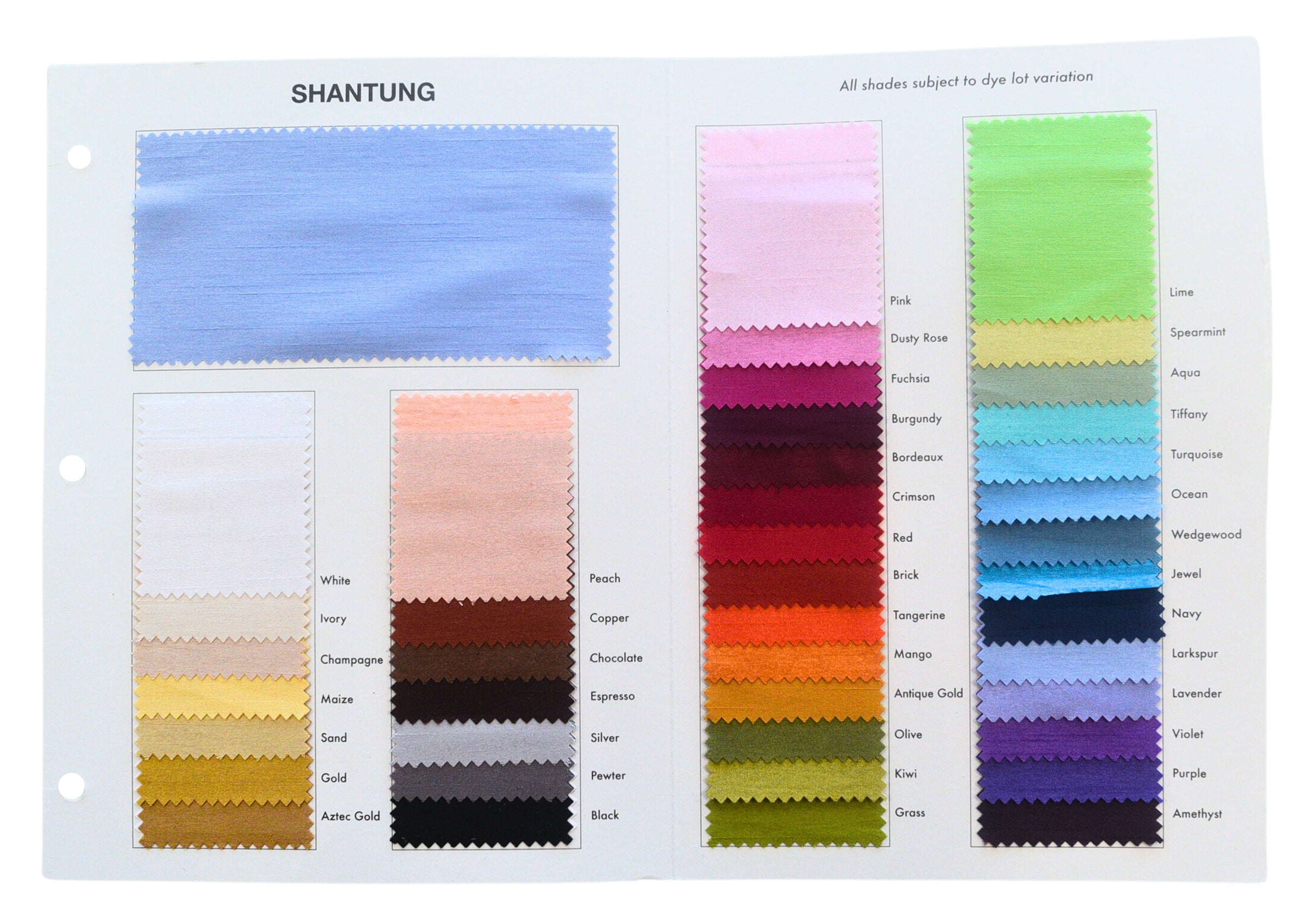 Shantung Linen Swatch Card – Party Rental Ltd. Linen Swatches