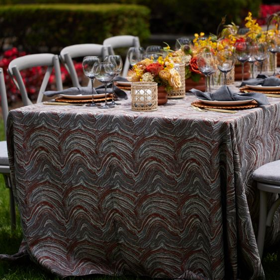 Sahara Sunset Orange Reversible Print – Party Rental Ltd. Linen Swatches